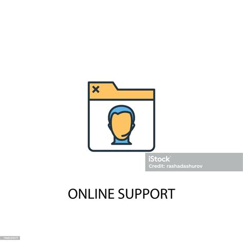 온라인 지원 개념 2 컬러 아이콘 간단한 파란색 요소 그림입니다 온라인 지원 개념 기호 디자인 웹 및 모바일 Ui Ux에 사용할