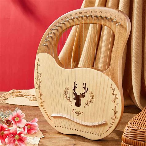 19 string wooden lyre harp resonance box string instrument with tuning