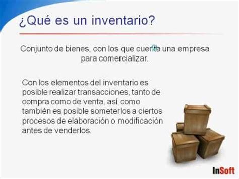 Programa de contabilidad ContaPyme Definición de inventarios y tipos
