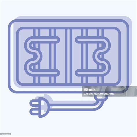 아이콘 전기 그릴 주방 가전 기호에 적합합니다 두 가지 톤 스타일 편집 가능한 간단한 디자인 디자인 템플릿 벡터 간단한 그림 가정 생활에 대한 스톡 벡터 아트 및 기타