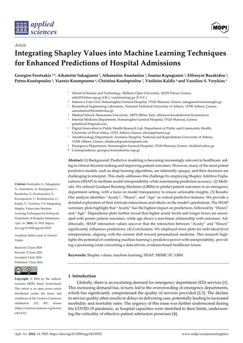 Pdf Integrating Shapley Values Into Machine Learning Techniques For Enhanced Predictions Of