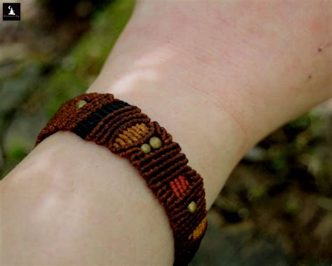 Brown Macrame Bracelet Micro Macrame Bracelet Forest Etsy