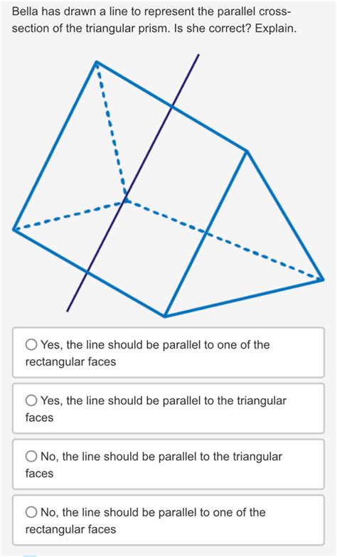 Solved Bella Has Drawn A Line To Represent The Parallel Cross Section