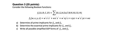 solved question 3 25 points consider the following