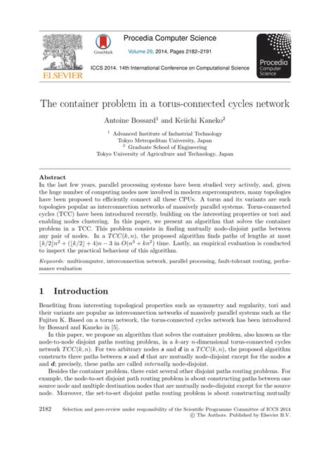 Pdf The Container Problem In A Torus Connected Cycles Network