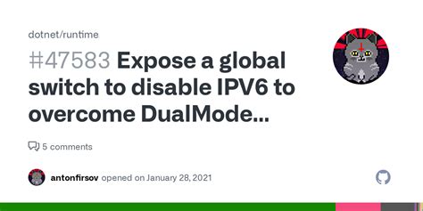 Expose A Global Switch To Disable Ipv6 To Overcome Dualmode Socket
