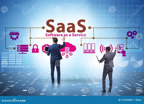Software As A Service Saas Concept With Businessman Stock Image Image Of Hosting Business