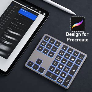 Doohoeek Backlit Buetooth Keypad For IPad Procreate Rechargeable Keyboard For Procreate And