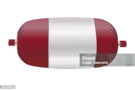 흰색 바탕에 빨간색 상자가 있는 소시지 벡터 일러스트입니다 디자인에 대 한 준비 모형 0명에 대한 스톡 벡터 아트 및 기타