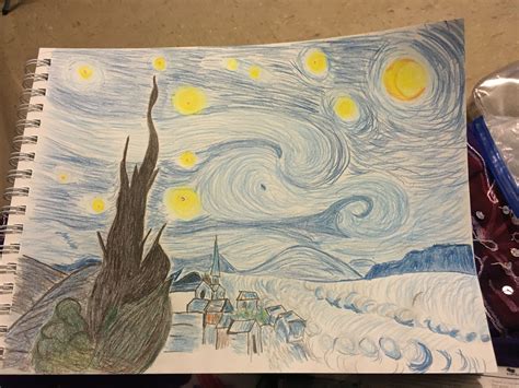 Starry Starry Night In Color Pencil Starry Night Van Gogh Starry