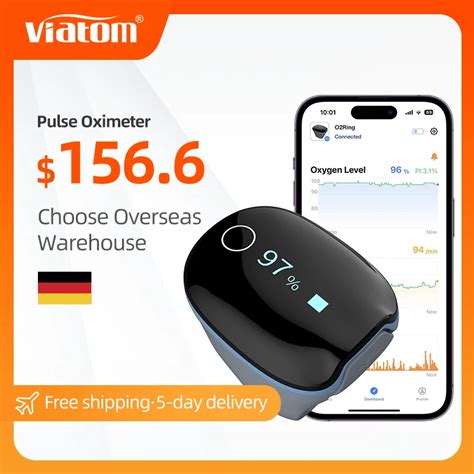 Viatom O2ring Portable Pulse Oximeter Overnight Tracking Comfortable Wearing Heart Rate Monitor