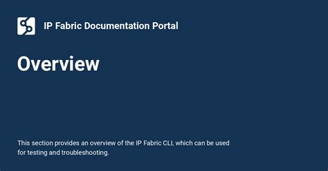 Overview Ip Fabric Documentation Portal