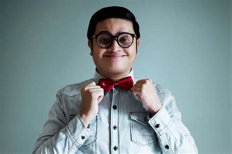 Premium Photo Portrait Of Nerd With Glasses