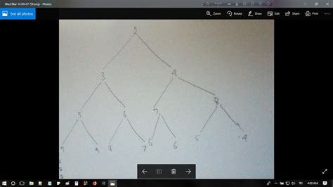 c printing a binary tree whose elements are stored in a array