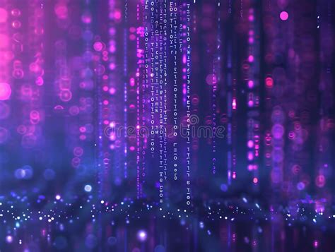 Abstract Binary Code Rainfall Digital Art Technology Background Stock