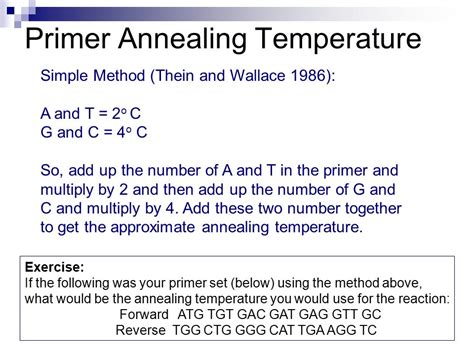 Primer Annealing Temperature Calculator Idt At Leonard Kaminski Blog