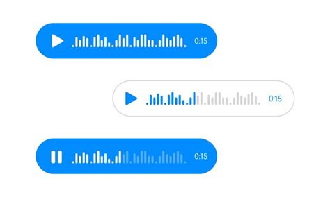 음성 메시지 거품 오디오 채팅 또는 메신저 인터페이스 벡터 Ui Ux 음성 메시지 거품 채팅 오디오 레코드 재생 기록 휴대 전화 메신저 프리미엄 벡터