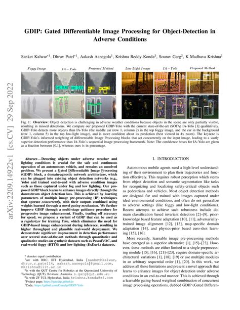 Gdip Gated Differentiable Image Processing For Object Detection In Adverse Conditions Deepai