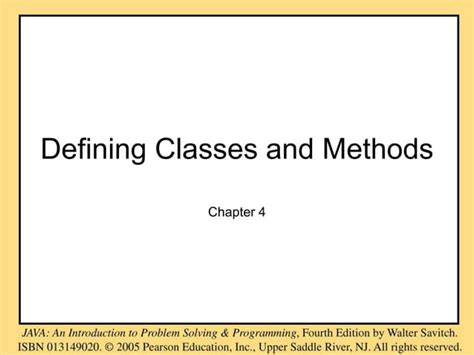 Explain Classes And Methods In Java Ch04ppt Programming Languages