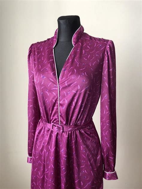 Ретро вінтаж 70ті бузкове фіолетове плаття трикотаж сукня 1970ті рр — ціна 1500 грн у каталозі