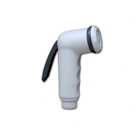 Water Saving Shower Head With Spring Activated Lever White