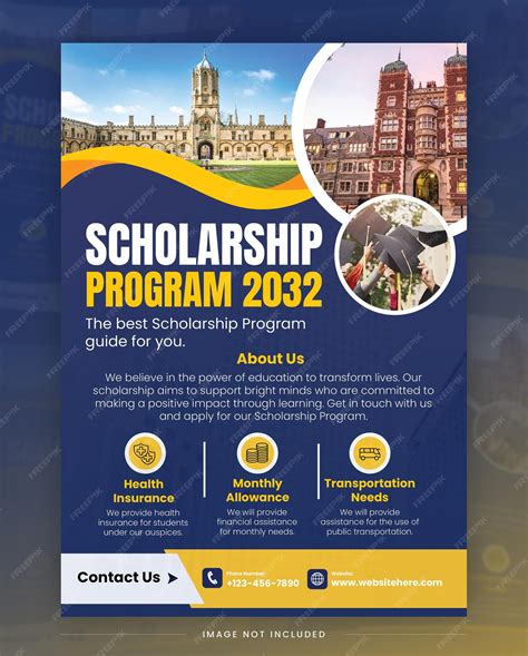Premium Vector Modern Scholarship Program Flyer Design Template