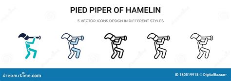 Pied Piper Of Hamelin Icon In Filled Thin Line Outline And Stroke Style Vector Illustration