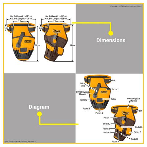Buildmate Ingco Drill Holster Tool Bag 6pcs 8pcs Pockets Cordless Dr
