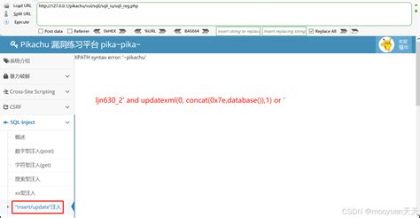 Pikachu靶场通关笔记22 1 Sql注入05 1 Insert注入报错法sql注入insert Csdn博客