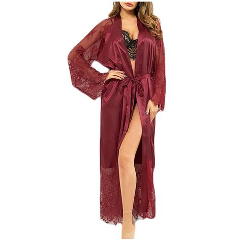 Wreesh Womens Satin Nightgown Silk Pajamas Long Nightgowns Lace Satin
