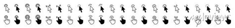 Mouse Click Cursor Set Collection Hand Cursors And Clicks Mouse • Wall