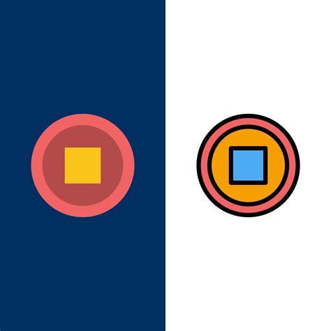 Basic Interface User Icons Flat And Line Filled Icon Set Vector Blue