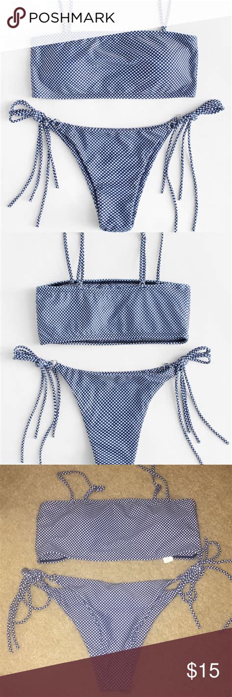 Blue And White Checkered Bikini Bikinis Blue And White Bikini Brands