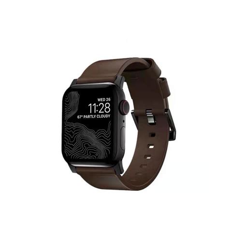 Nomad Horween Modern Leather Strap For Apple Watch Series 49 45 44 42mm Ultra 2 Ultra 9 8 7 6 Se