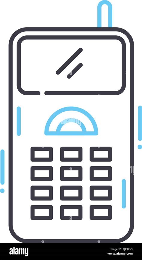 Mobile Phone Line Icon Outline Symbol Vector Illustration Concept