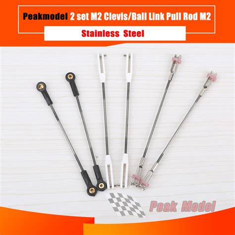2 Set M2 Clevis Pull Rod M2 Clevis Thread M2 Push Rod Stainless Steel