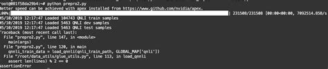 Assertion Error On Preprocessing Qnli Samples · Issue 27 · Namisanmt