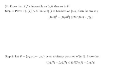solved b prove that if f is integrable on [a b] then so is