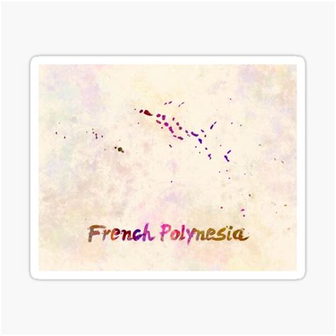 French Polynesia Watercolor Map Sticker For Sale By Paulrommer
