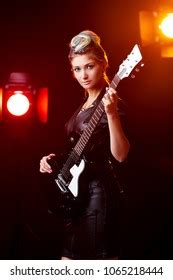Sexy Guitarist Female Player Guitar Stock Photo 1065218444 Shutterstock