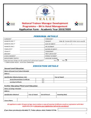 Fillable Online Application Form Academic Year Fax Email Print PdfFiller