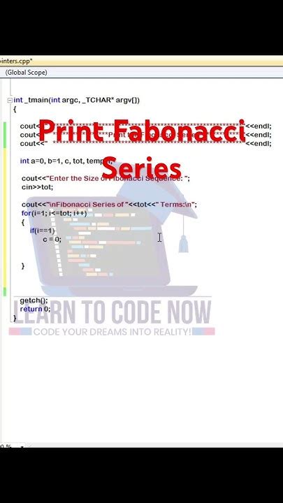 Fibonacci Series In C Print Fibonacci Series Upto N Terms In C C Fibonacci Code
