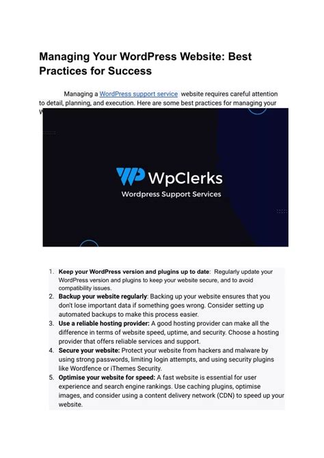 Ppt Managing Your Wordpress Website Best Practices For Success 2 Pdf Powerpoint
