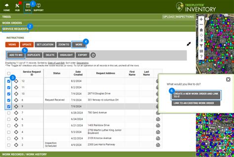 How To Add A Work Order From The Service Requests Data Table