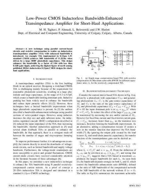 Pdf Low Power Cmos Inductorless Bandwidth Enhanced Transimpedance