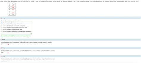 Solved ⊟ Part A Describe The Random Variable X In Words X