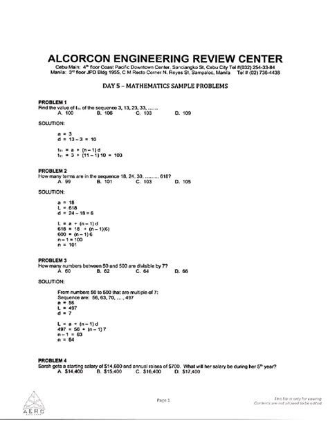 Math Sample Problems Day5 Pdf