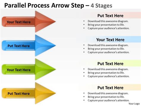 Parallel Process Arrow Step 4 Stages 34 Powerpoint Presentation