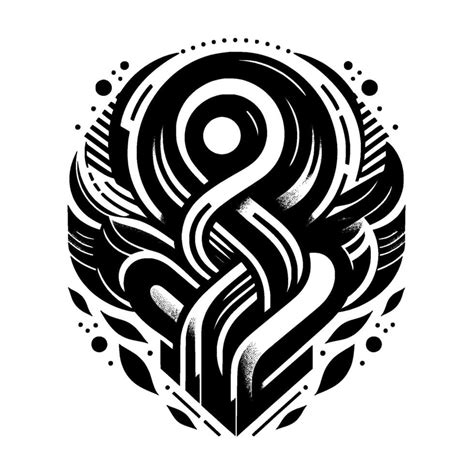 Intricate Black And White Abstract Design A Symmetrical Composition With Intertwined Shapes