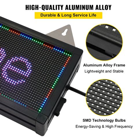 Vevor Led Scrolling Sign 52 X 8 Wifi And Usb Control Full Color P10 Programmable Display